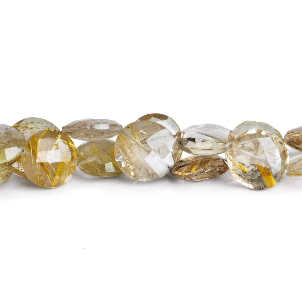 13-15mm Golden Rutilated Quartz Faceted Coins 8 inch 13 beads – The ...