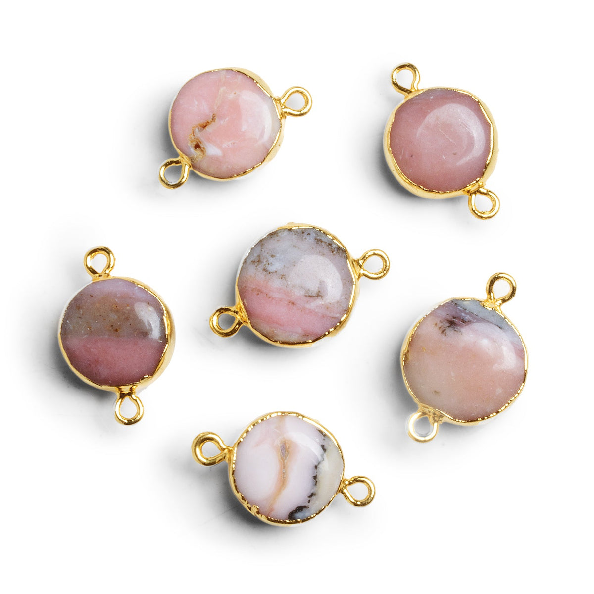 13-16mm Gold Leafed Pink Peruvian Oval Coin Connector – The Bead Traders