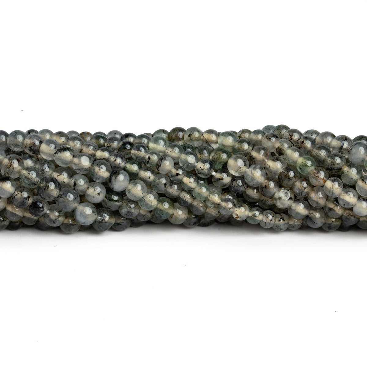 4-5mm Moss Quartz Handcut Rounds 12 inch 78 beads – The Bead Traders