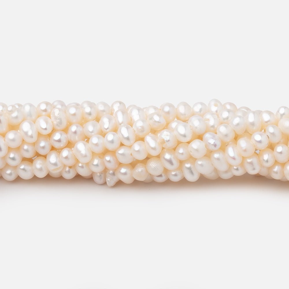 4x3mm Creamy White Off Round Pearls 15 inch 127 Beads – The Bead Traders