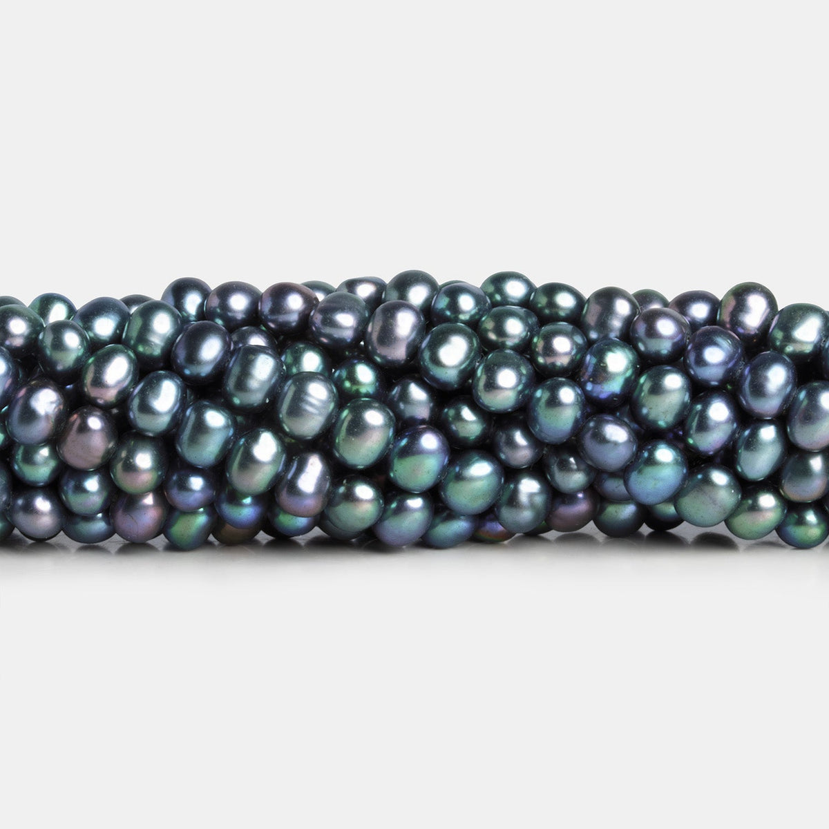 5mm Peacock Off Round Pearls 16 inch 90 beads – The Bead Traders