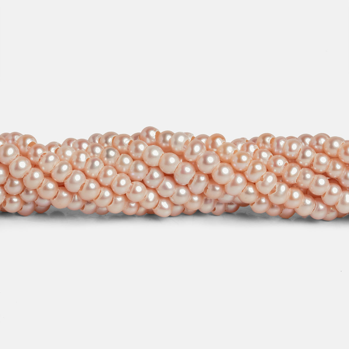 5mm Sunrise Pink Off Round Large Hole Pearls 15 inch 112 Beads – The ...
