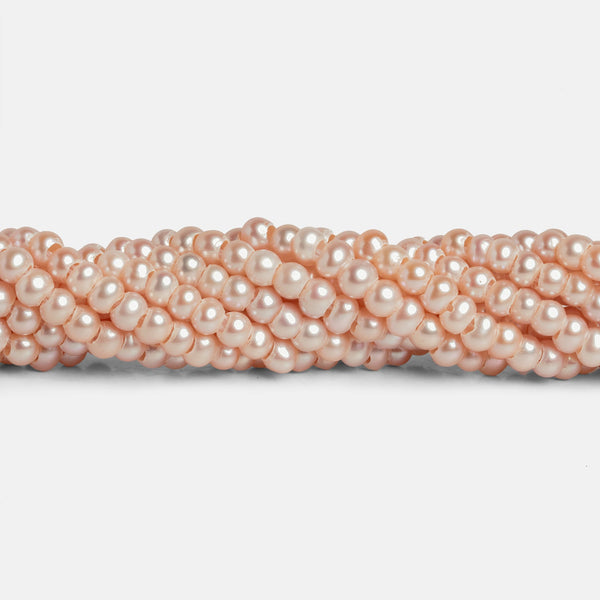 5mm Sunrise Pink Off Round Large Hole Pearls 15 inch 112 Beads – The ...