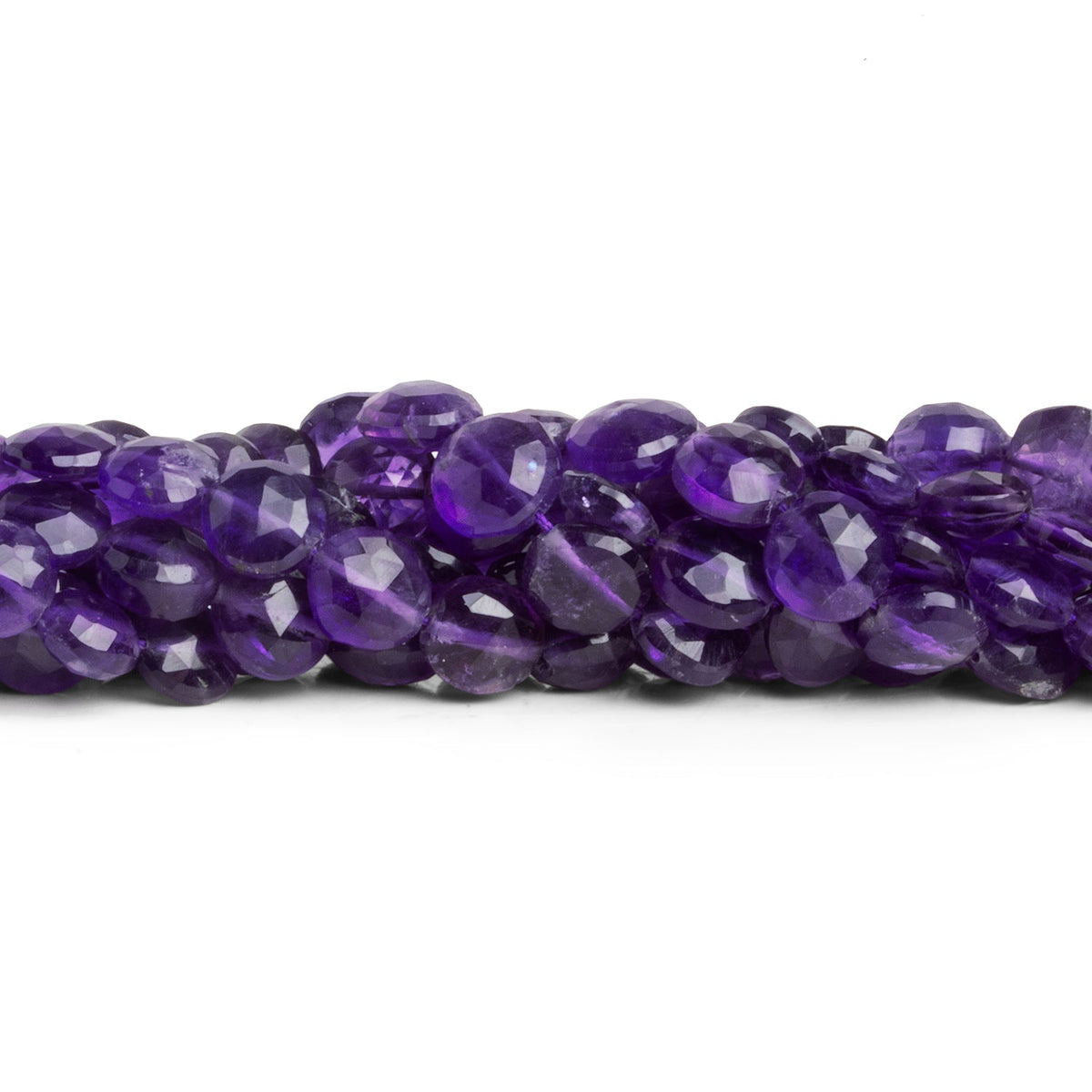 6-7mm African Amethyst Faceted Coins 14 inch 50 beads – The Bead Traders