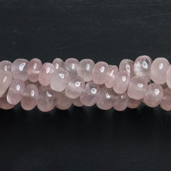 8-10mm Rose Quartz Plain Rondelles 10 inch 40 beads – The Bead Traders