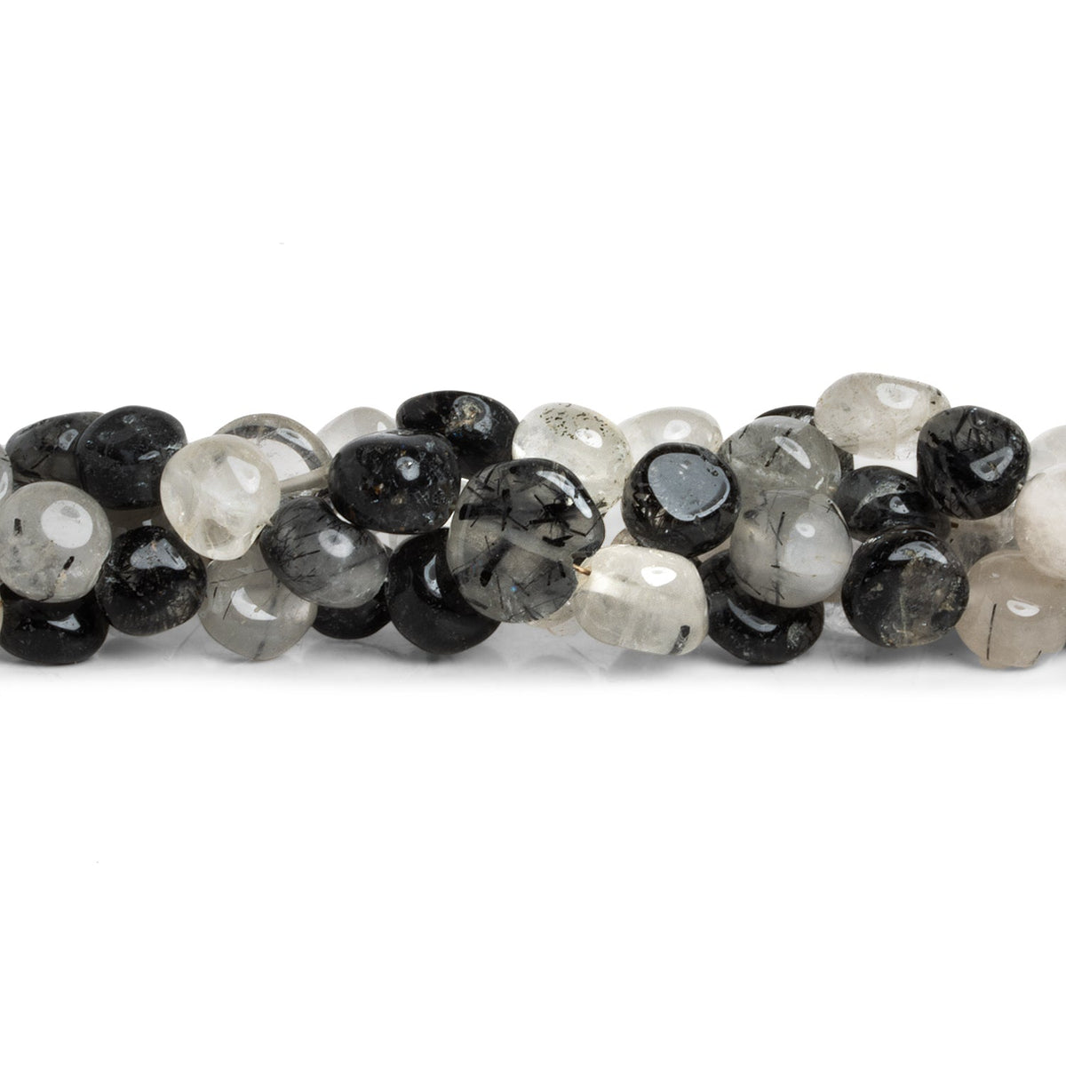 8-9mm Tourmalinated Quartz Coins 15 inch 42 beads – The Bead Traders