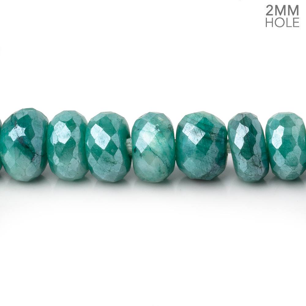 8mm Mystic Mint Green Moonstone 2mm Large Hole Rondelles 8 inch 40 Bea ...