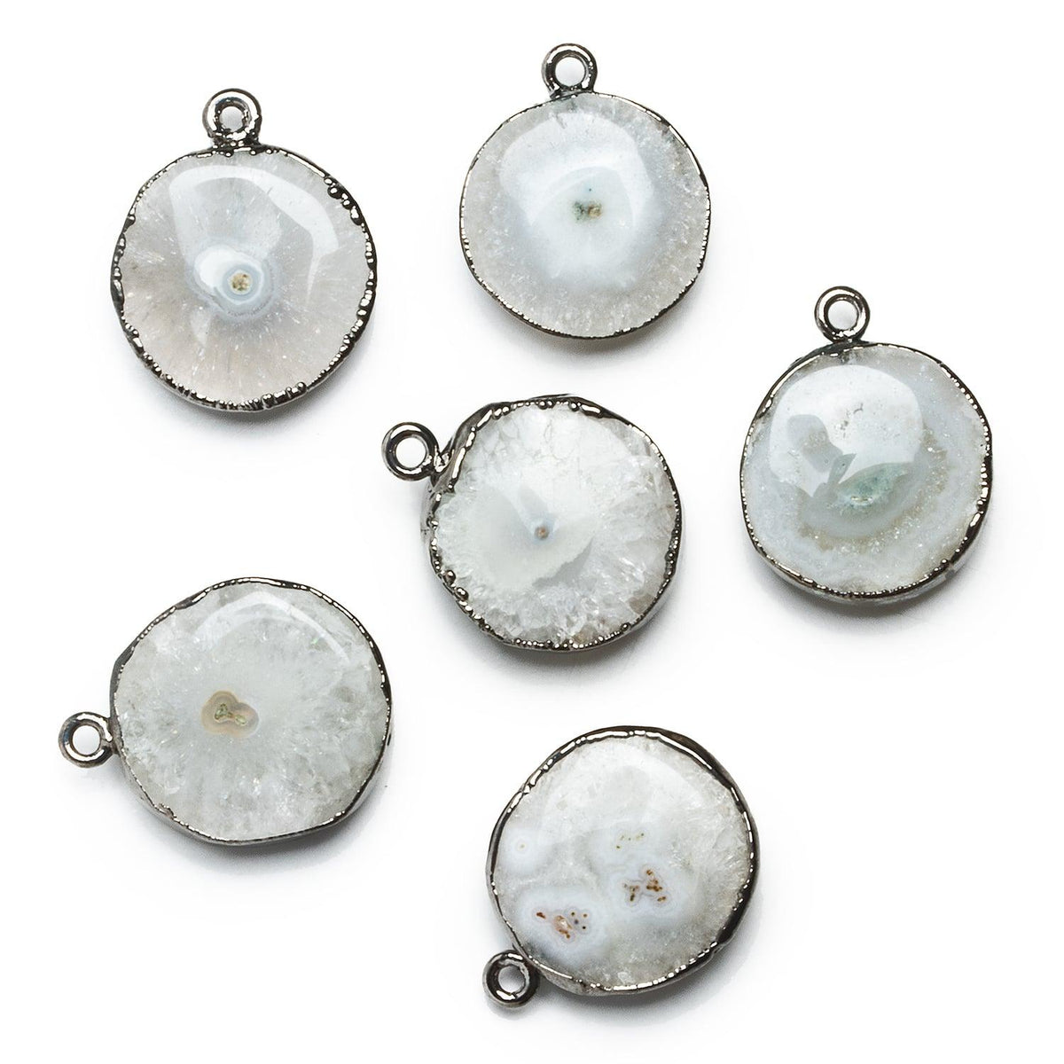 19mm Black Gold Leafed Solar Quartz Coin Pendant 1 piece – The Bead Traders