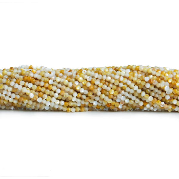 2.5mm Tan Shell Microfaceted Rounds 12 inch 130 beads – The Bead Traders
