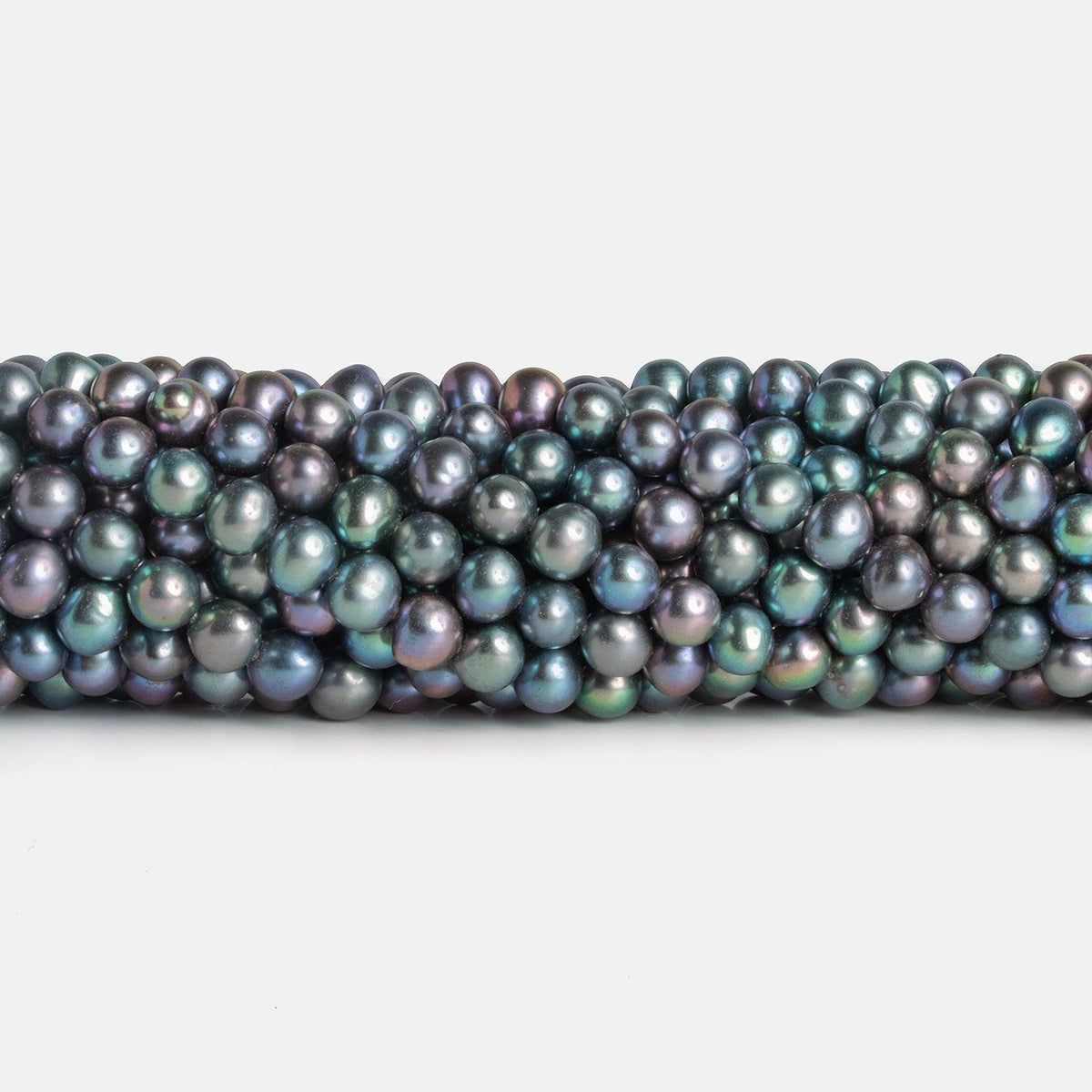 5mm Peacock Off Round Pearls 15 inch 75 pieces AA Grade – The Bead Traders