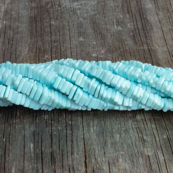 6-7.5mm Blue Opal Square Heishis 16 inch 150 beads – The Bead Traders
