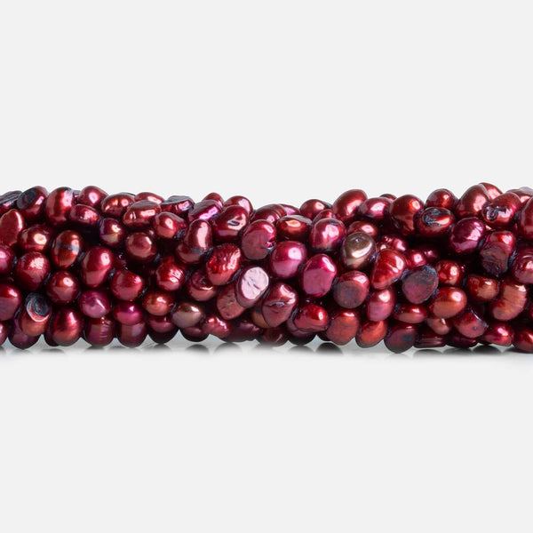 Buy 12mm Lava Red Top Drilled Ringed Baroque Pearls, 15 inch Online ...