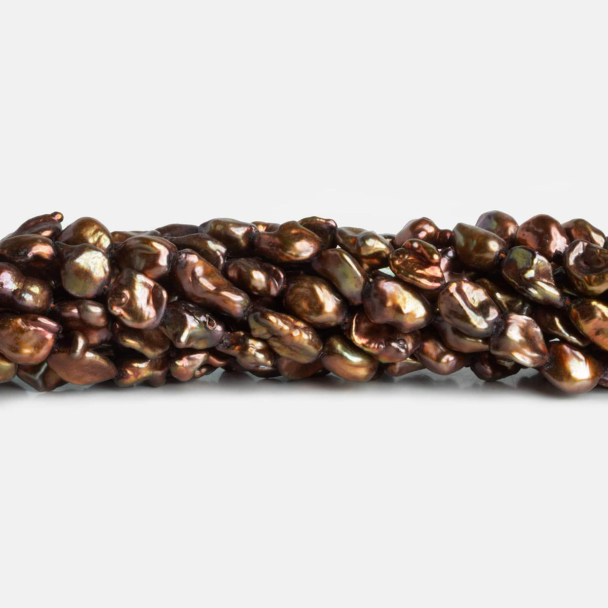 Copper Peacock Keshi Straight-Drilled Pearls 15 inch 40 pieces – The ...